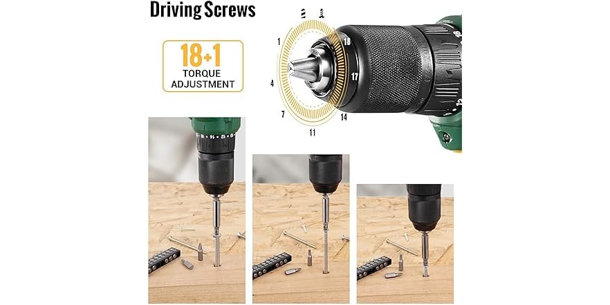 POPOMAN 20V MAX 1/2 inch Compact Drill Driver Kit