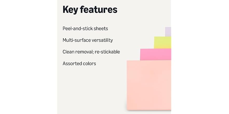 Amazon Basics Square Sticky Plus Notes, Pack of 24