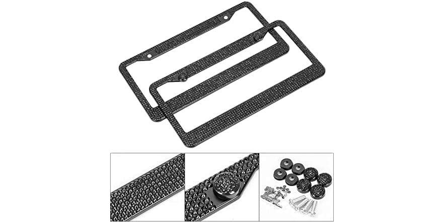 Bedazzled Stainless Steel Plate Frame Kit