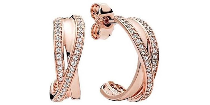 PANDORA Intertwined Rose Gold Earrings