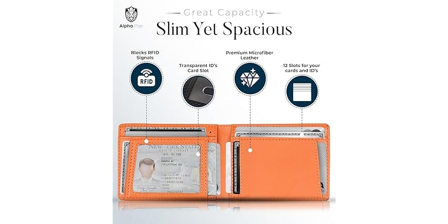 ALPHA PAIR Men's Wallet with Smart Tag