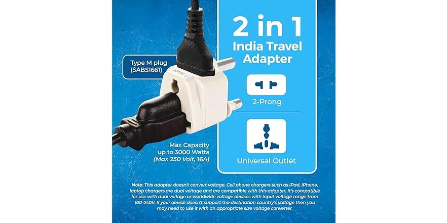 OREI Universal Plug Adapter Type M