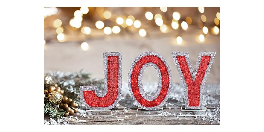 Top Treasures 18.5in Joy Nativity Decoration Red, Set of 3