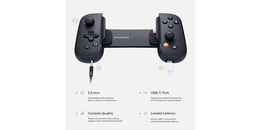 (BUNDLE) BACKBONE One Mobile Gaming Controller + Case (Open Box)