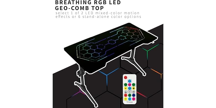 VIVO 48"x24" Gaming Desk w/RGB Lighting