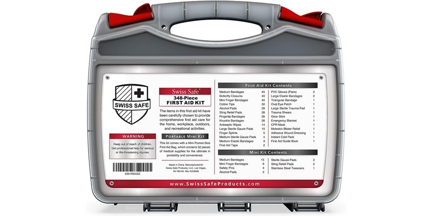 SwissSafe 2in1 First Aid Kit (348-Piece)