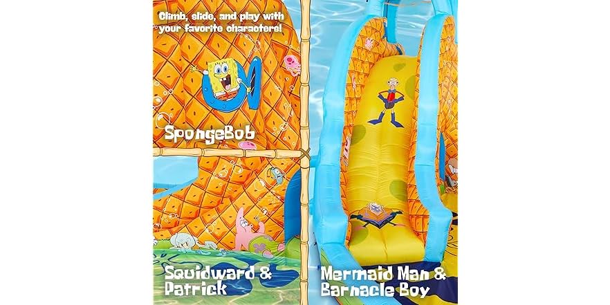 SUNNY&FUN Spongebob Deluxe Inflatable Water Slide Park