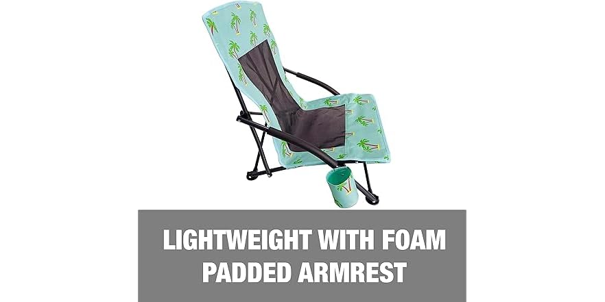 Collapsible Beach Chair with Cup Holders