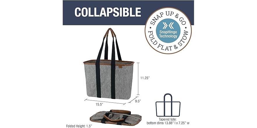 CleverMade Collapsible LUXE Tote - 20L (5 Gal)