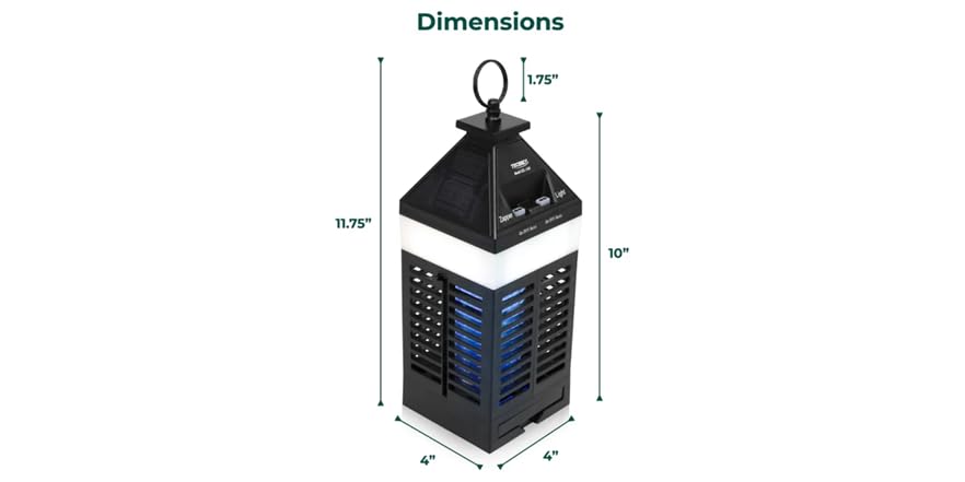 Solar Bug Zapper Lantern with 360º Brush