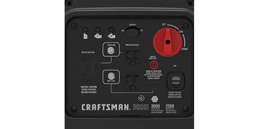 CRAFTSMAN 3000-Watt Gas-Powered Portable Generator