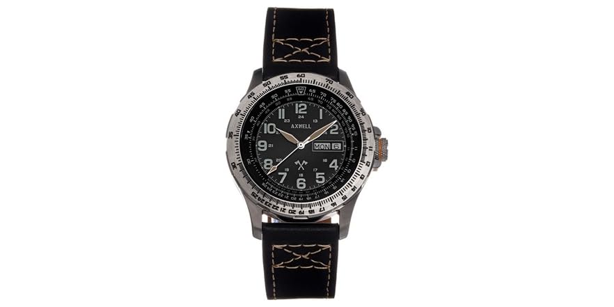 Axwell Men's Blazer Leather Strap Watch