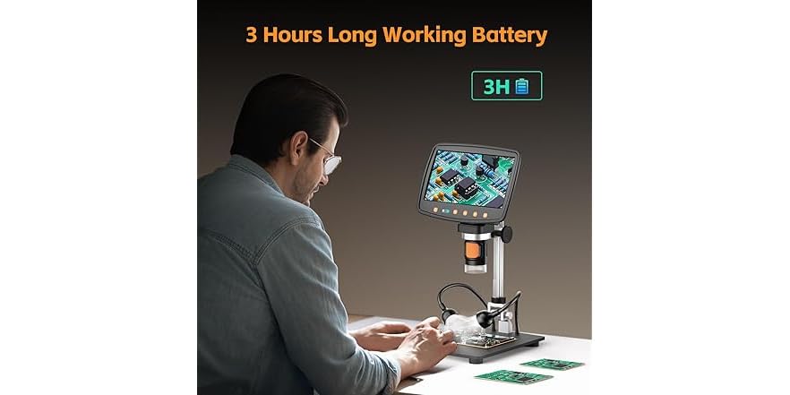 12MP 1500X HDMI Digital Coin Microscope with 7'' LCD Screen