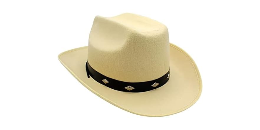 Cowboy Studded Fedora Beige Hat Costume