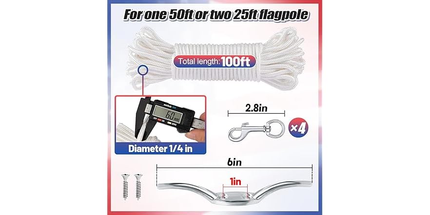 100ft Flag Pole Rope Kit
