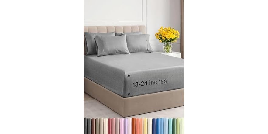 CGK 6 Piece Extra Deep Sheet Set