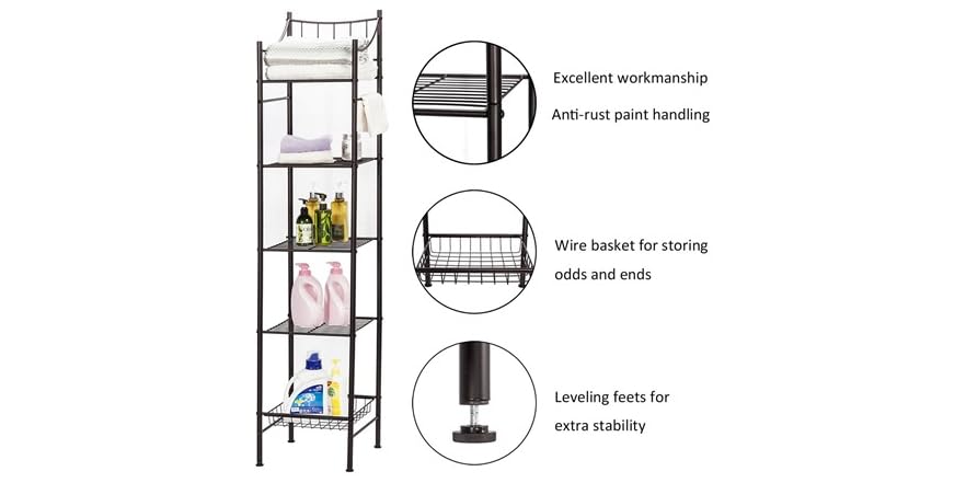5 Shelf Storage Tower