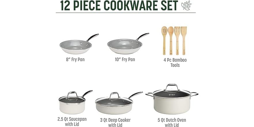 Goodful Ceramic Nonstick Cooking Set