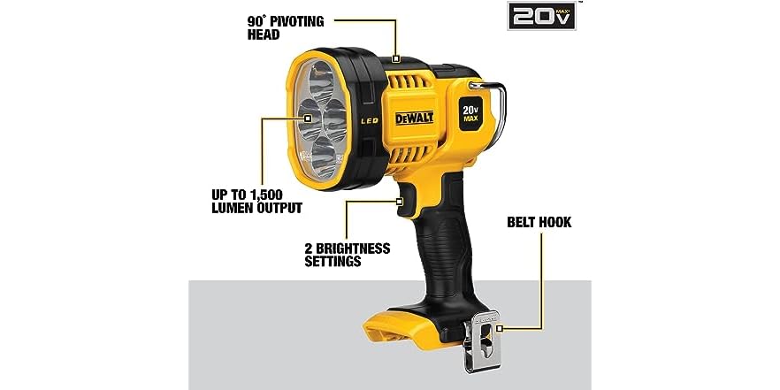DEWALT DCL043 20V MAX pivot head 1,500 lumens light (Open Box)