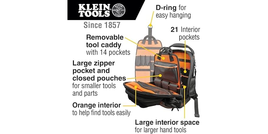 Klein Tools 55485 Tool Bag Backpack