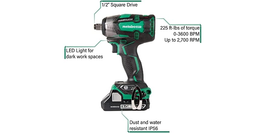 Metabo HPT 18V Cordless Brushless Impact Wrench