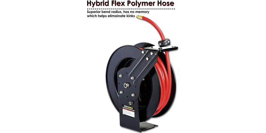 ReelWorks 3/8" x 50' Retractable Air Hose Reel L815153HA