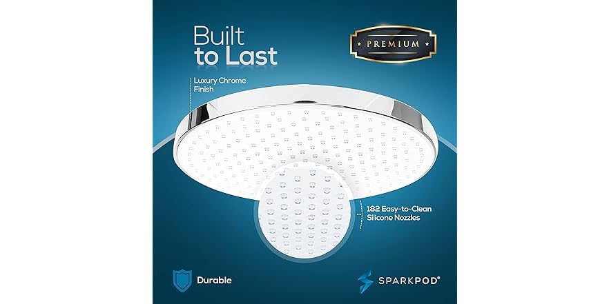 SparkPod 10" Rectangle Rain Shower Head