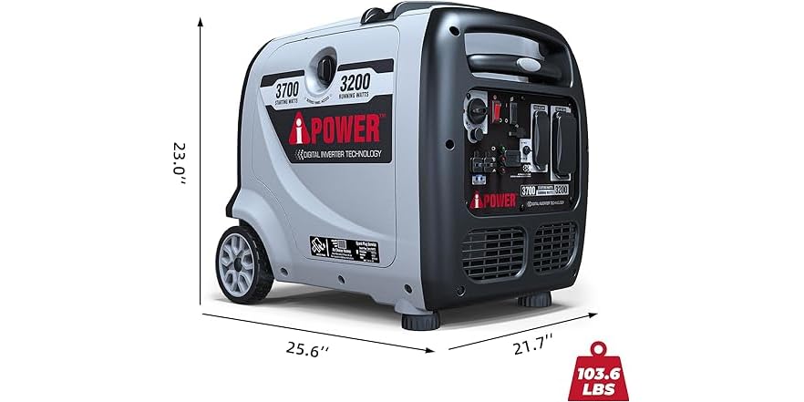 A-iPower AP3700i 3700 Watt Inverter Generator Grey