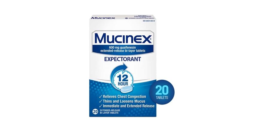 Mucinex Expectorant Tablets 20 CT / 4 Boxes
