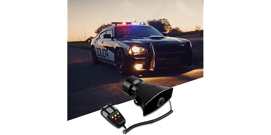 Zone Tech EH0002 5 Tone Sound Car Siren Vehicle Horn Black