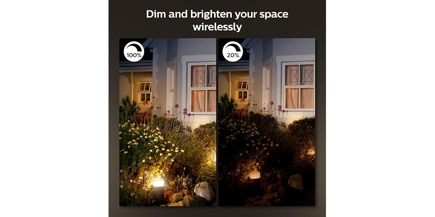 Philips Hue Lucca Outdoor Smart Wall Light, Black