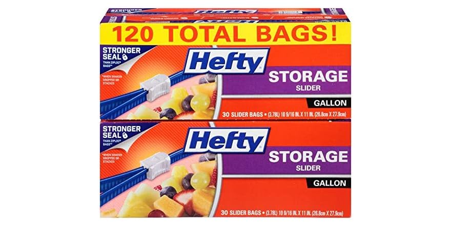 Hefty Slider Storage Bags, 120 Total