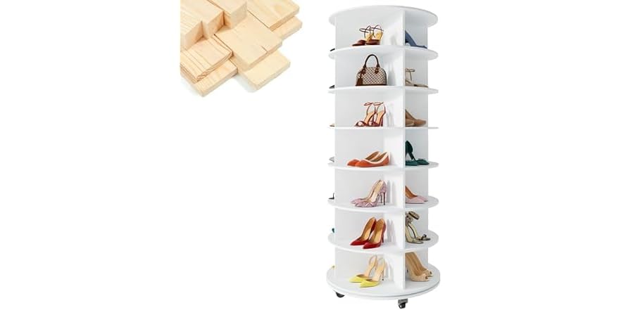 7-Tier Rotating Shoe Tower with Wheels