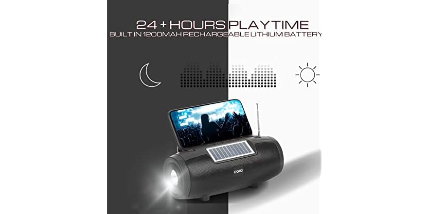 Solar Bluetooth Speaker with Flashlight