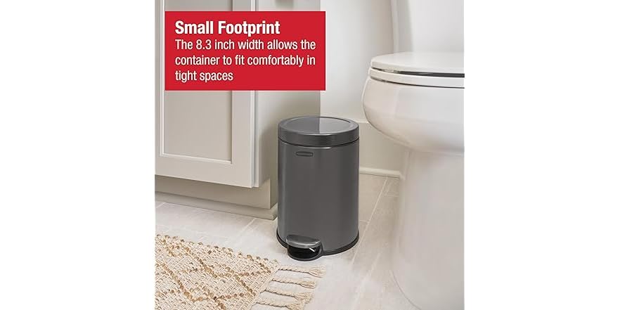 Rubbermaid SS Round Step-On Trash Can