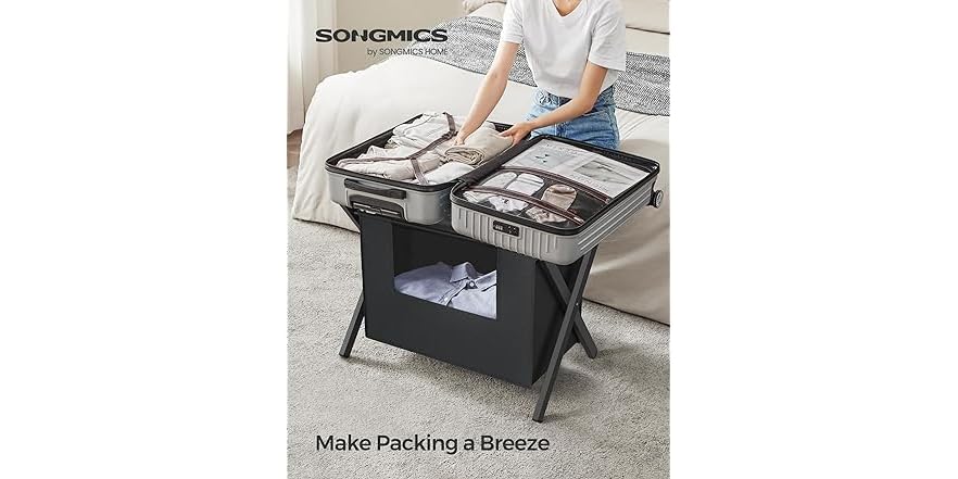 SONGMICS Luggage Rack with Removable Bag