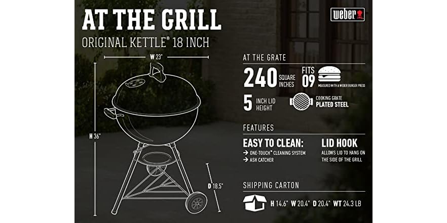 Weber 18" Original Kettle Charcoal Grill