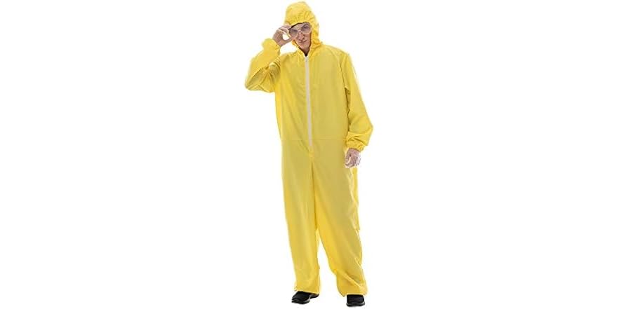 Men Yellow Jumpsuit Hazmat Costume