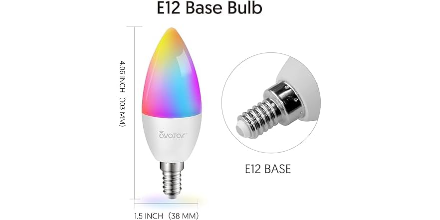Avatar Controls 6 Pack E12 Smart Bulbs, Candelabra