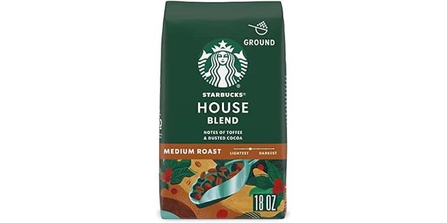 (6 Pack) Starbucks House Blend Ground, 18oz