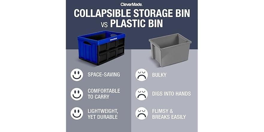 3PK CleverMade Collapsible Storage Bin - 46L, Tan