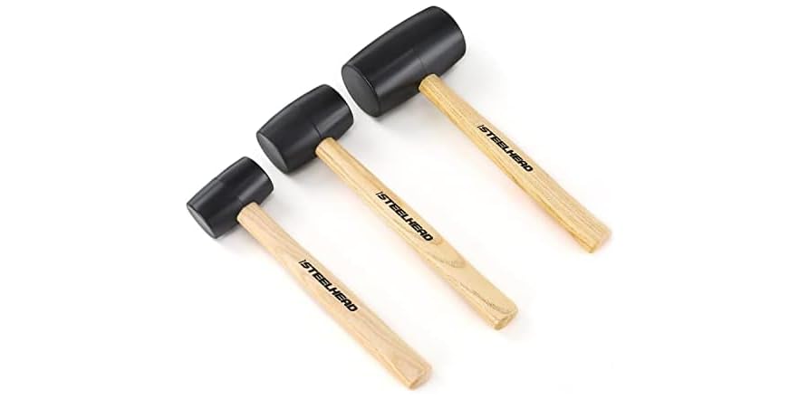 STEELHEAD 3-Pc Wood Handle Rubber Mallet