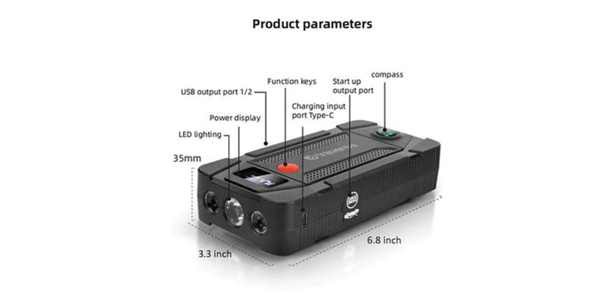 TRAVERSE 1000A-JS 1000A Peak 12V Car Jump Starter