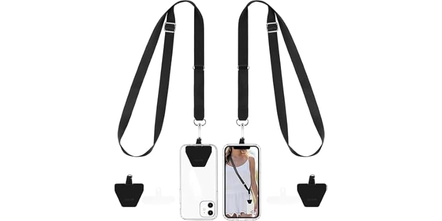 Cell Phone Lanyard with Patches 4-Pack