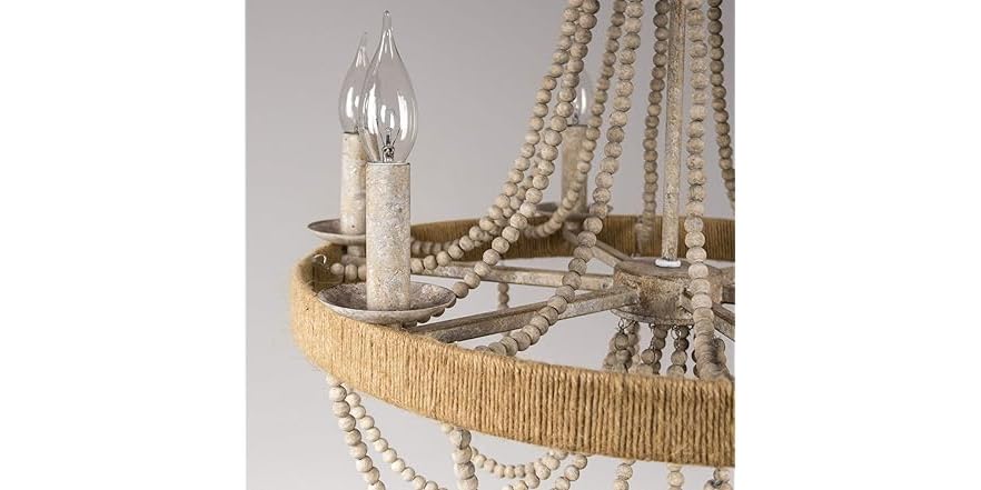 Parrot Uncle 8803-6-PU Boho Wagon Wheel Chandelier