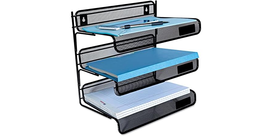 Universal Mesh Three-Tier Desk Shelf