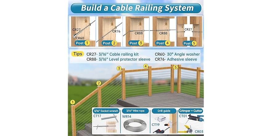 Muzata Cable Railing Kit