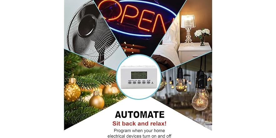 Clear Power Grounded EZ Digital Timer w/2-Outlet