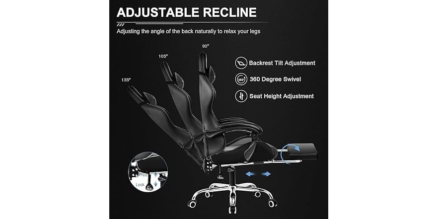 GTPLAYER Gaming Chair, Computer Chair w