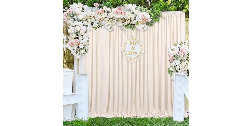 Ivory Backdrop Curtains 2 Panel 5ft x 10